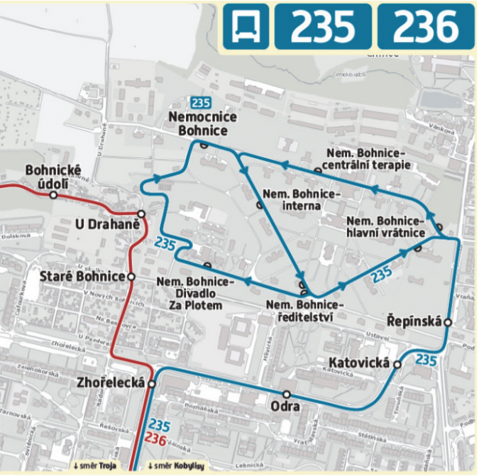 Areál Psychiatrické nemocnice Bohnice nově obslouží linka 235